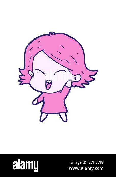 attention grabbing animation of happy cartoon girl drawing Stock Video ...