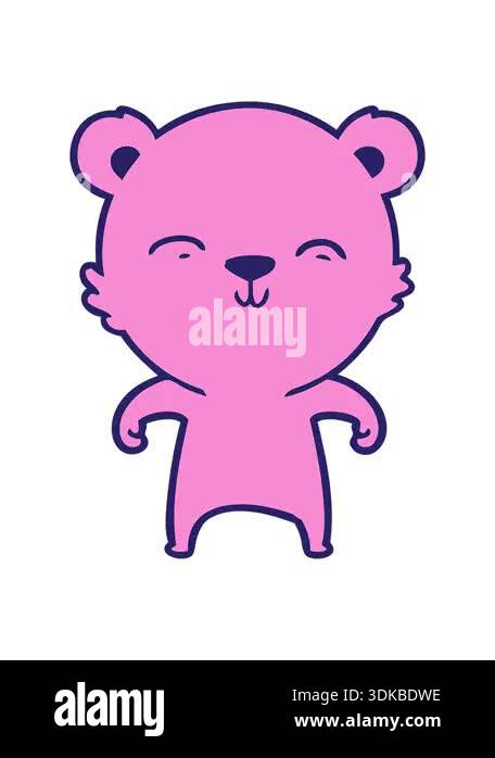 shivering motion animation of happy cartoon bear Stock Video Footage ...