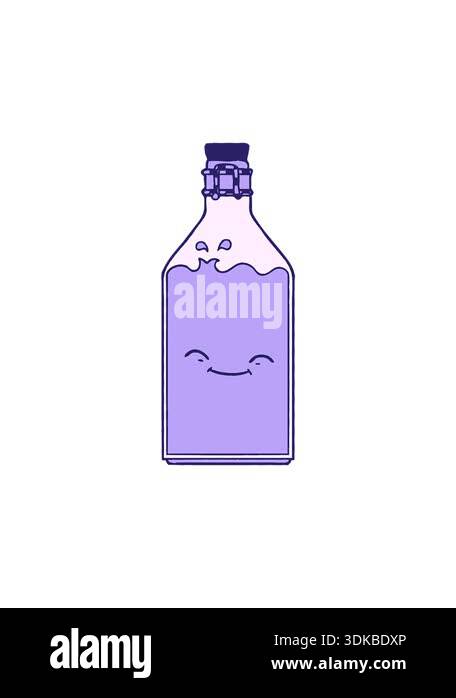 popping motion animation of old water bottle cartoon Stock Video ...