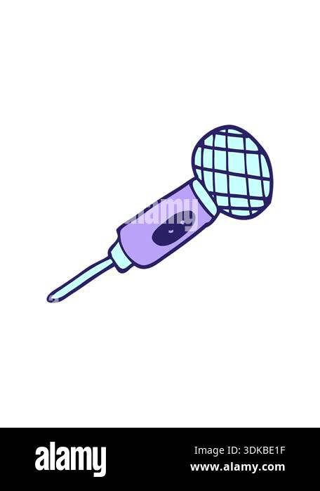 attention grabbing animation of cartoon doodle microphone Stock Video ...