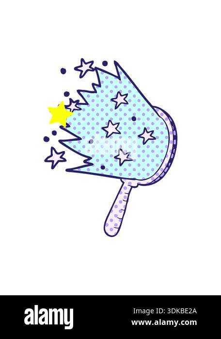 twinkling stars effect animation of cartoon magic mirror Stock Video ...