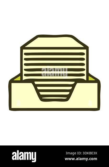 changing color animation of cartoon of a stack of office papers Stock ...