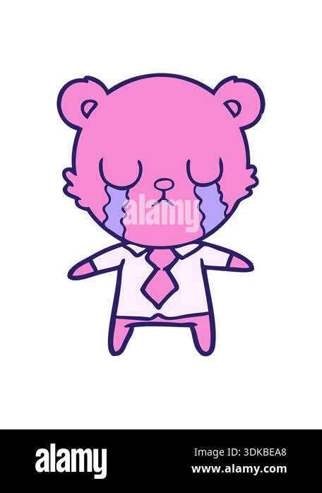 bobbing motion animation of crying cartoon bear Stock Video Footage - Alamy