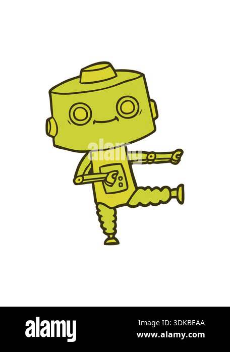 changing color animation of cartoon android character Stock Video ...