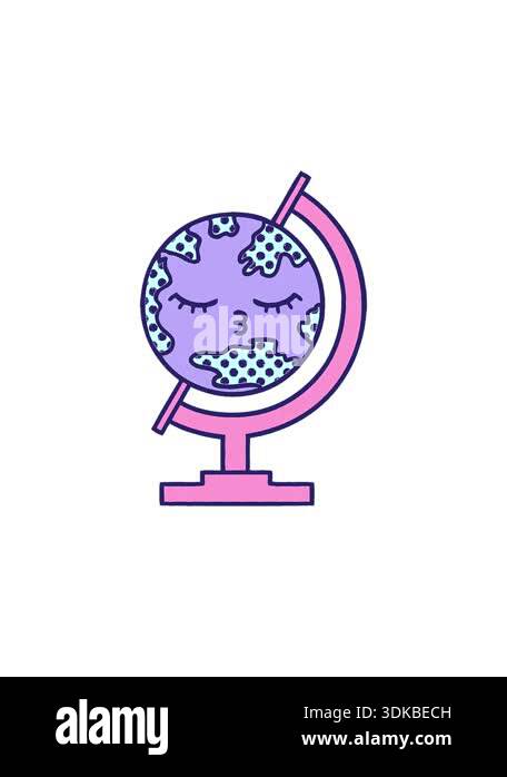 attention grabbing animation of comic book style cartoon of a globe of ...