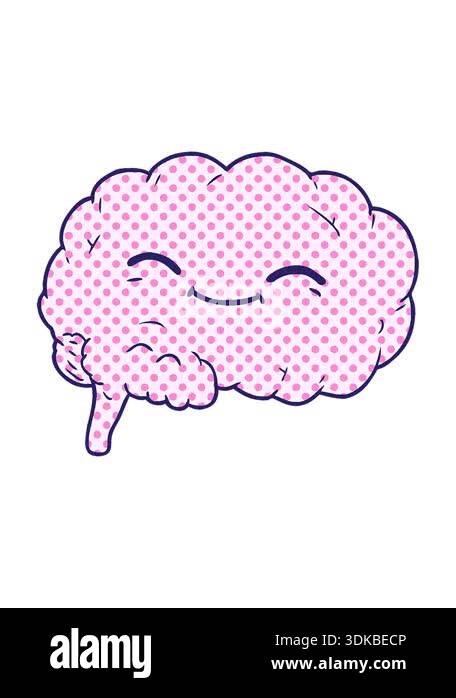 jiggle and pause animation of cartoon brain Stock Video Footage - Alamy