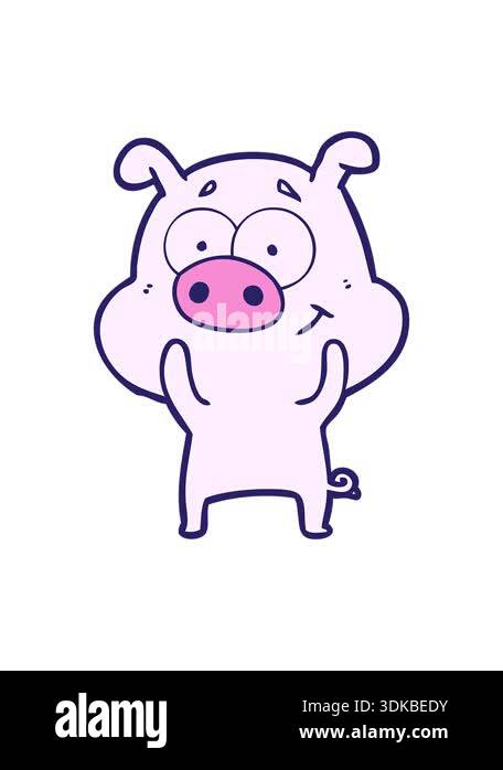 shine light effect animation of cheerful cartoon pig Stock Video ...