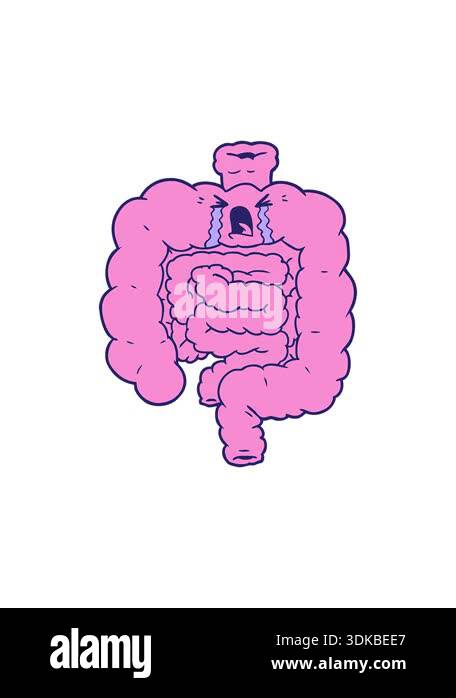 attention grabbing animation of cartoon intestines crying Stock Video ...