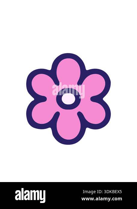 blinking radial lines animation of cartoon element of flower Stock ...