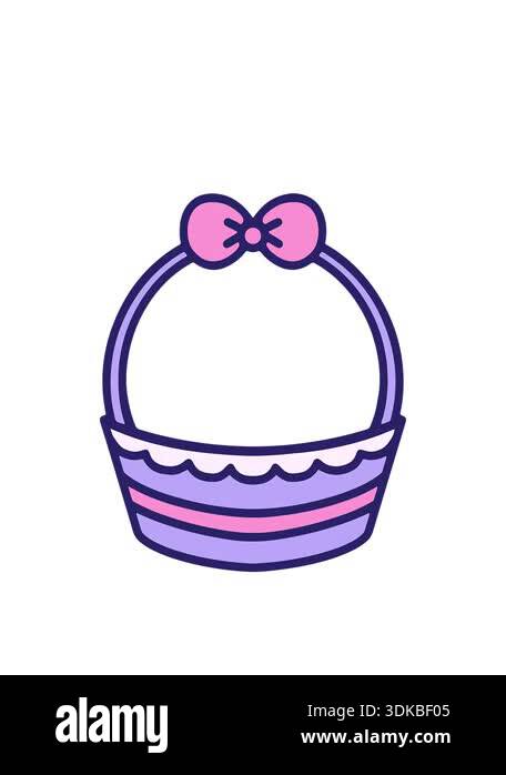 stretching up animation of easter basket in bright colors Stock Video ...