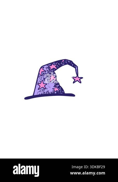 horizontally vibrating animation of cartoon wizard hat Stock Video ...