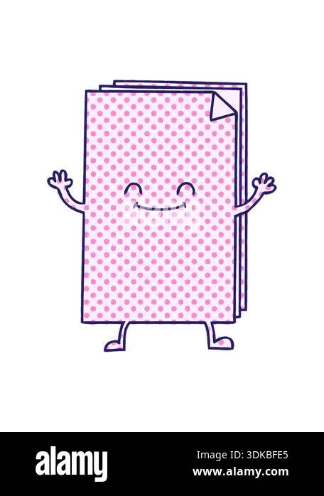 bob and pause animation of comic book style quirky cartoon happy stack ...