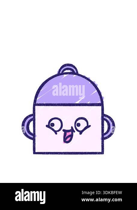 stretching up animation of Cooking Pot Chalk Drawing Stock Video ...