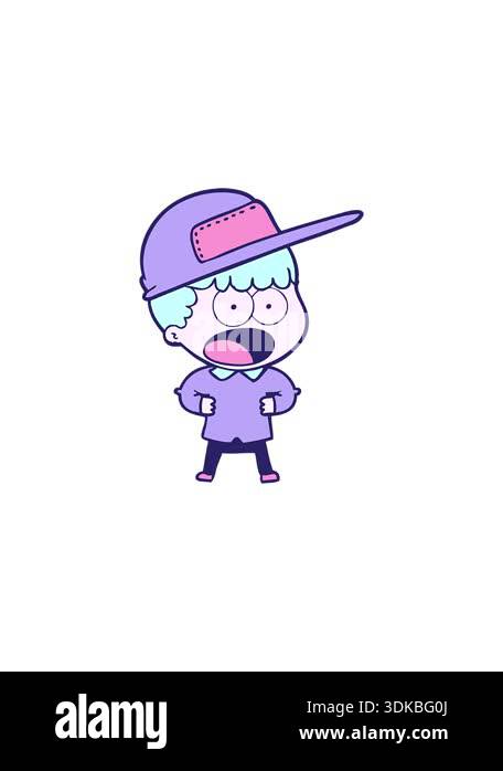 radioactive glowing animation of cartoon shocked man Stock Video ...