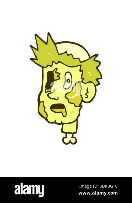 changing color animation of cartoon zombie head Stock Video Footage - Alamy