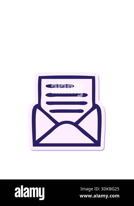 jumping motion animation of sticker of a cute cartoon letter and ...