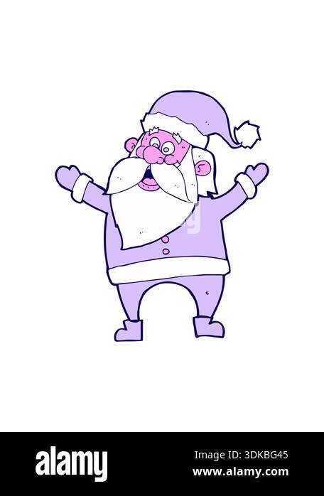 neon light effect animation of santa claus cartoon Stock Video Footage ...