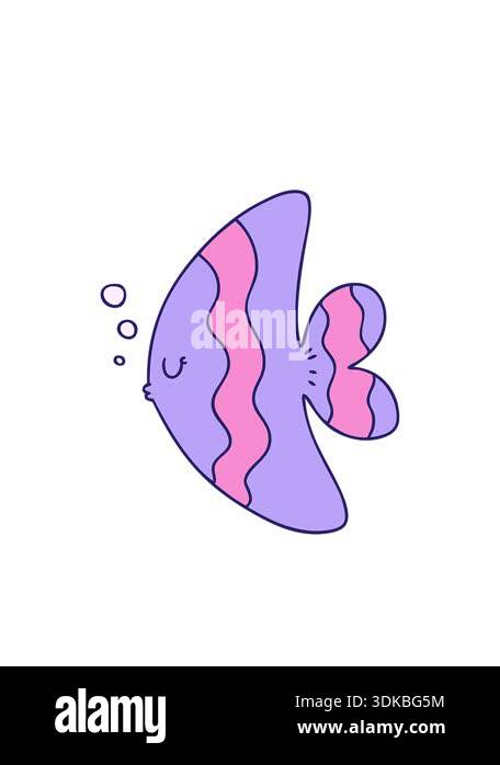 blinking radial lines animation of quirky fun cartoon fish Stock Video ...