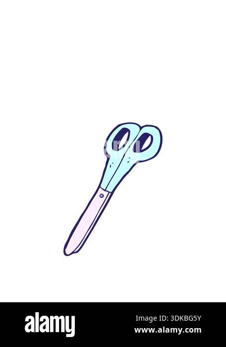 stretching up animation of cartoon scissors Stock Video Footage - Alamy