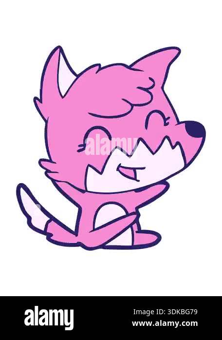 shivering motion animation of happy cartoon fox Stock Video Footage - Alamy