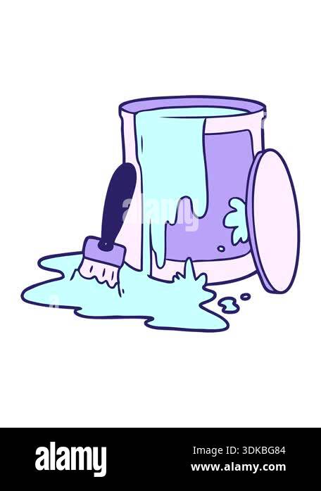 jiggle and pause animation of cartoon paint bucket Stock Video Footage ...