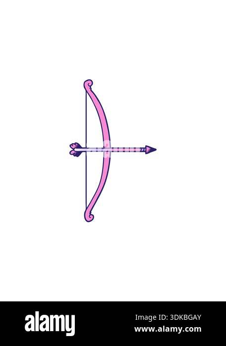 attention grabbing animation of cartoon bow and arrow Stock Video ...