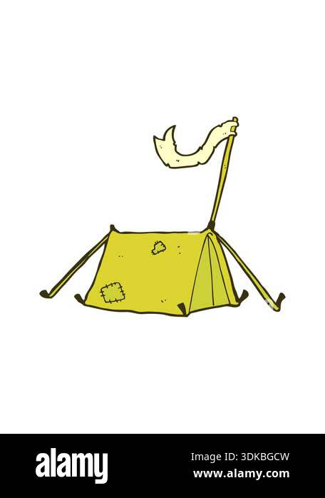 changing color animation of cartoon traditional tent Stock Video ...