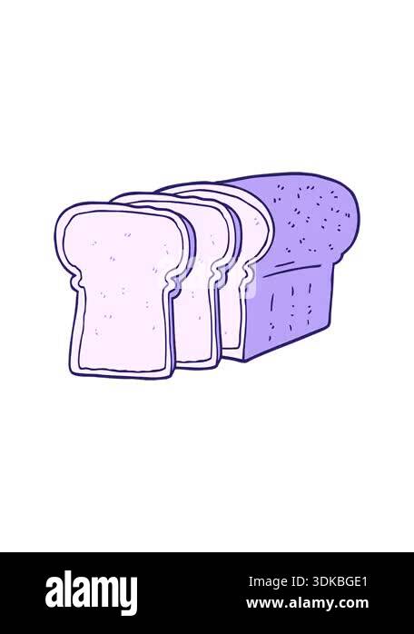spinning motion animation of cartoon sliced bread Stock Video Footage ...