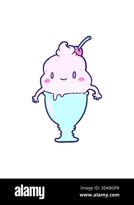 bob and pause animation of cartoon ice cream image Stock Video Footage ...