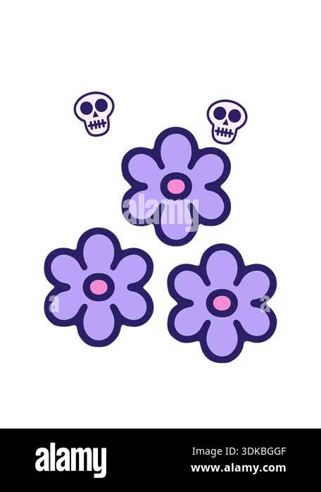 spinning skulls animation of a simple flower Stock Video Footage - Alamy