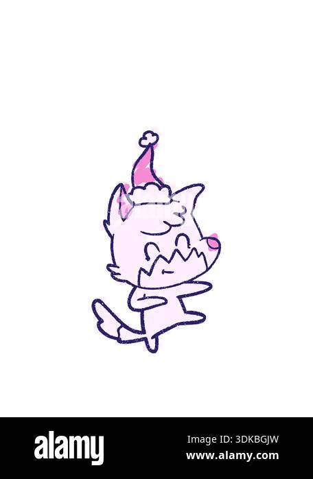 stretching up animation of Festive Fox Chalk Drawing Stock Video ...