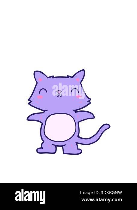 stretching up animation of a fun cartoon cat illustration Stock Video ...