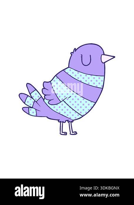 pressure popping animation of cartoon doodle bright bird Stock Video ...