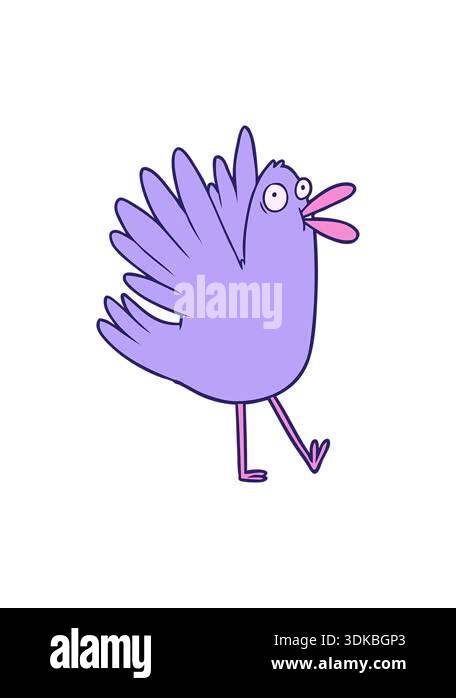 shine light effect animation of cartoon bird squawking Stock Video ...