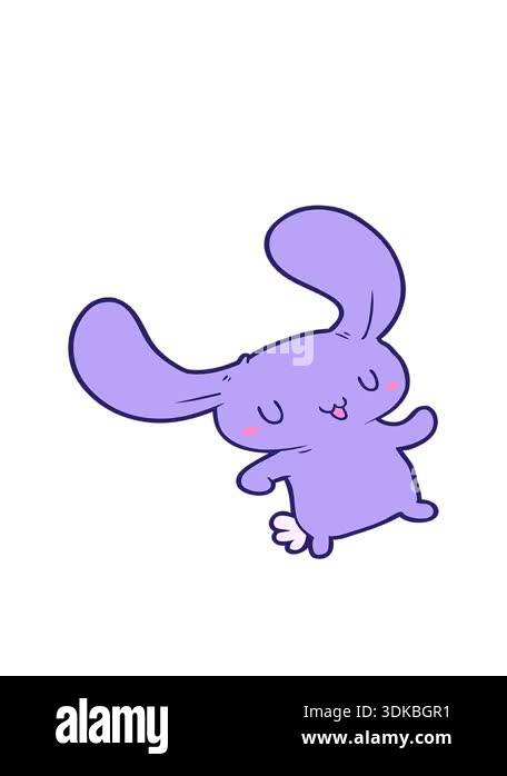 bobbing motion animation of cartoon quirky rabbit Stock Video Footage ...