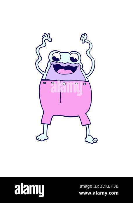 neon light effect animation of cartoon doodle frog Stock Video Footage ...