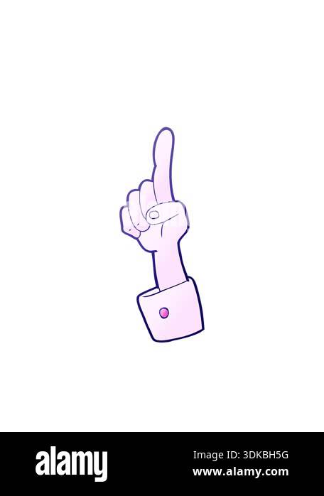blinking radial lines animation of a cartoon pointing hand Stock Video ...