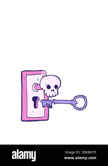 rise and float animation of cartoon spooky door knob Stock Video ...
