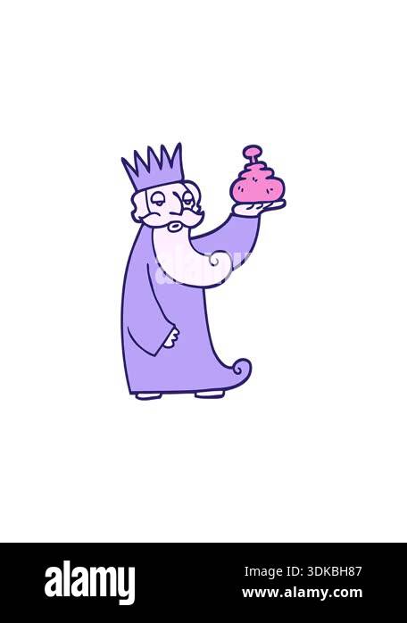 radioactive glowing animation of one of the three wise men hand drawn ...