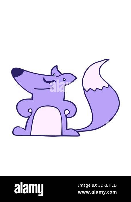 bobbing motion animation of cartoon cute fox Stock Video Footage - Alamy