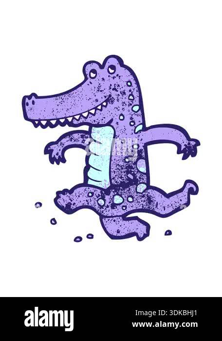 pixelize effect animation of dancing crocodile cartoon Stock Video ...