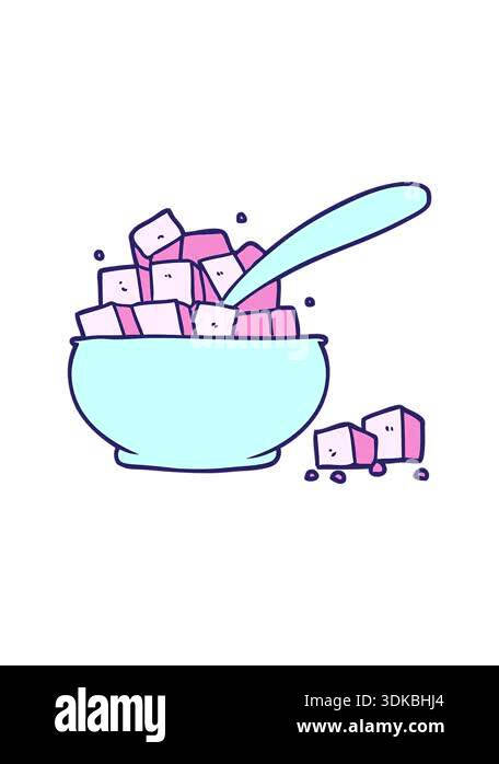 attention grabbing animation of cartoon sugar bowl Stock Video Footage ...