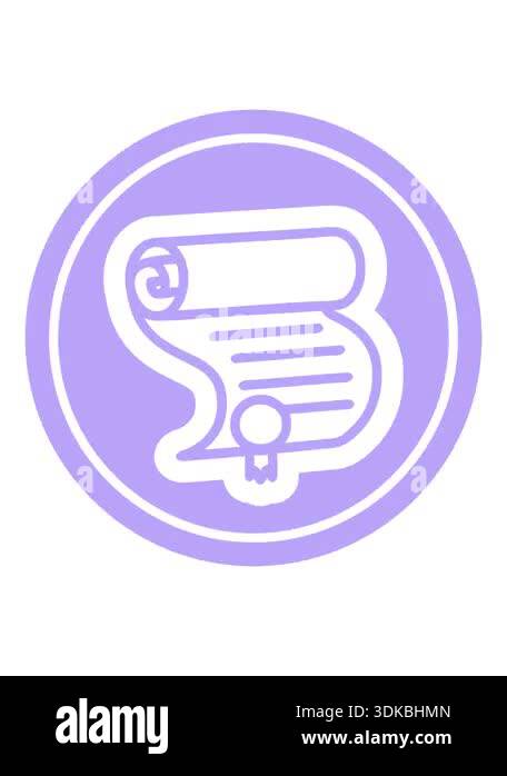 shivering motion animation of diploma certificate circular icon symbol ...