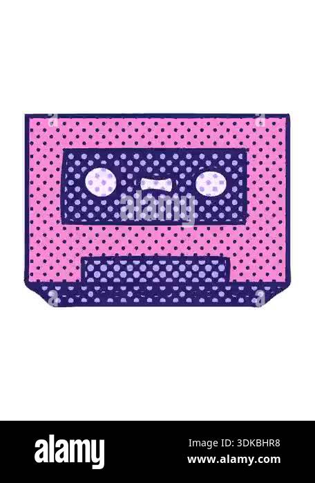 shivering motion animation of cartoon doodle of a retro cassette tape ...