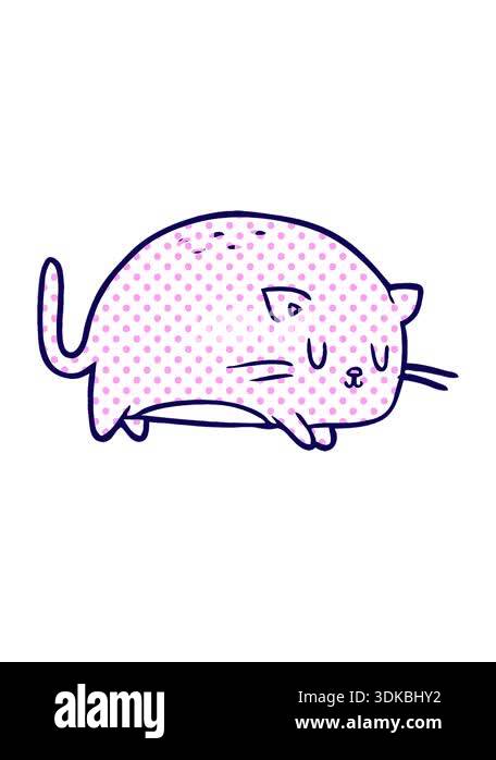 neon light effect animation of cute fat cartoon cat Stock Video Footage ...