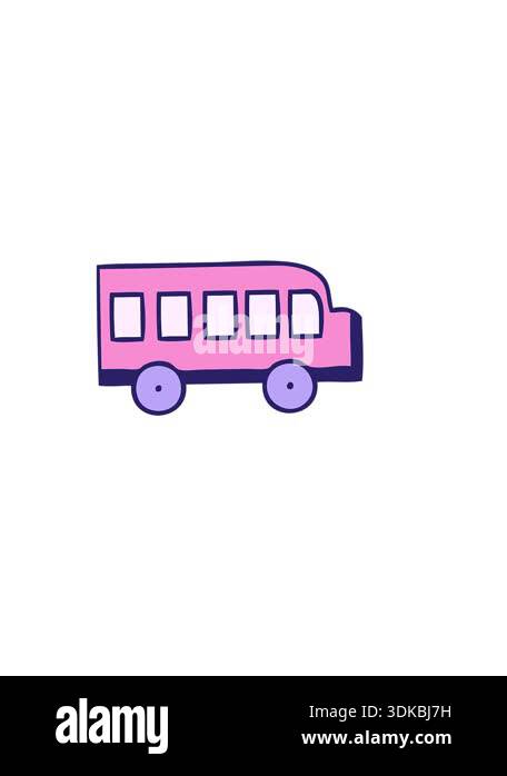 horizontally vibrating animation of cute cartoon of a school bus Stock ...
