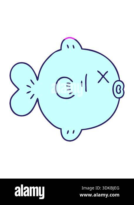 power up animation of hand drawn funny cartoon fish Stock Video Footage ...