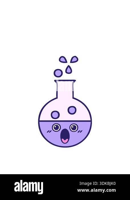 stretching up animation of cute cartoon of a test tube Stock Video ...