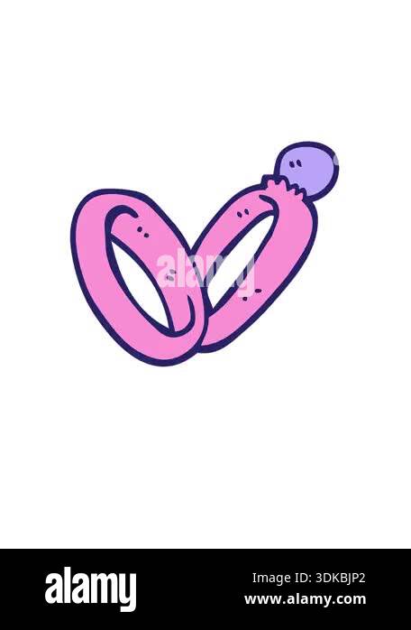 rise and float animation of hand drawn doodle style cartoon wedding ...