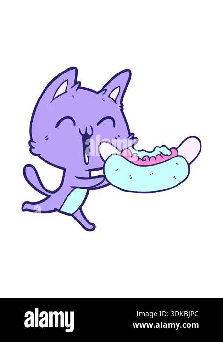 shivering motion animation of happy cartoon cat meowing Stock Video ...